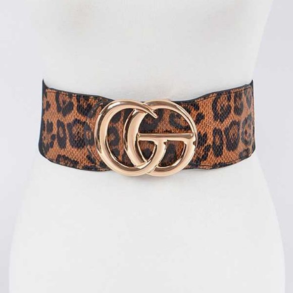 Diona j | Accessories | Plus Size Leopard Print Iconic Buckle Stretch ...